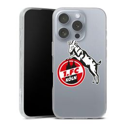 DeinDesign iPhone 16 Pro Handy Silikon H&uuml;lle Case transparent Handyh&uuml;lle Transparent Logo 1. Fc K&ouml;ln Silikon Case