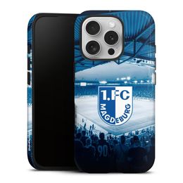 DeinDesign iPhone 16 Pro Handy Panzer Handyh&uuml;lle robuste Outdoor H&uuml;lle Schutzh&uuml;lle gl&auml;nzend Stadium 1. Fcm 1. Fc Magdeburg Tough Case