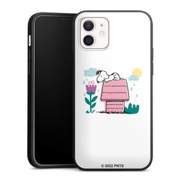 DeinDesign iPhone 12 Handy Premium Silikon H&uuml;lle Handyh&uuml;lle schwarz Case Snoopy Dog Official Licensed Product Silikon Premium Case