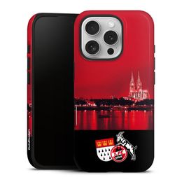 DeinDesign iPhone 16 Pro Handy Panzer Handyh&uuml;lle robuste Outdoor H&uuml;lle Schutzh&uuml;lle gl&auml;nzend 1. Fc K&ouml;ln Skyline Official Licensed Product Tough Case