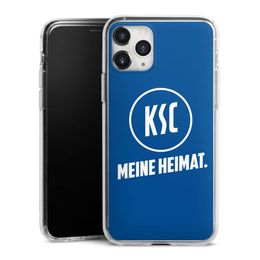 DeinDesign iPhone 11 Pro Max Handy Silikon H&uuml;lle Case transparent Handyh&uuml;lle Ksc Karlsruher Sc Statement Silikon Case
