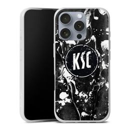 DeinDesign iPhone 16 Pro Handy Silikon H&uuml;lle Case wei&szlig; Handyh&uuml;lle Karlsruher Sc Ksc Official Licensed Product Silikon Case