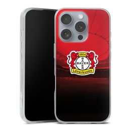DeinDesign iPhone 16 Pro Handy Silikon H&uuml;lle Case transparent Handyh&uuml;lle Bayer 04 Leverkusen Official Licensed Product Stadium Silikon Case