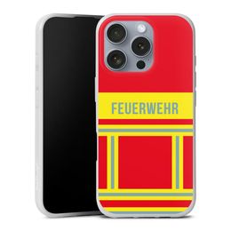 DeinDesign iPhone 16 Pro Handy Silikon H&uuml;lle Case wei&szlig; Handyh&uuml;lle Fire Fighters Life Saver Fire Fighter Silikon Case