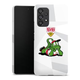 DeinDesign Galaxy A53 5G Handy Premium Case Smartphone Handyh&uuml;lle Schutzh&uuml;lle gl&auml;nzend Vfb Stuttgart Official Licensed Product Mascot Premium Case