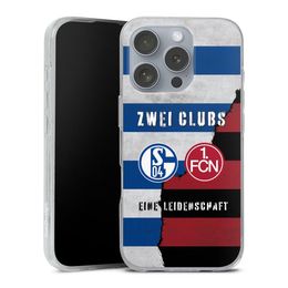 DeinDesign iPhone 16 Pro Handy Silikon H&uuml;lle Case transparent Handyh&uuml;lle Friendship 1. Fc N&uuml;rnberg Fc Schalke 04 Silikon Case