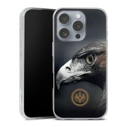 DeinDesign iPhone 16 Pro Handy Silikon H&uuml;lle Case transparent Handyh&uuml;lle Eintracht Frankfurt Eagle Official Licensed Product Silikon Case