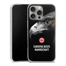 DeinDesign iPhone 16 Pro Max Handy Silikon H&uuml;lle Case transparent Handyh&uuml;lle European Cup Official Licensed Product Eintracht Frankfurt Silikon Case