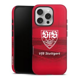 DeinDesign iPhone 16 Pro Handy Panzer Handyh&uuml;lle robuste Outdoor H&uuml;lle Schutzh&uuml;lle gl&auml;nzend Stadium Official Licensed Product Vfb Stuttgart Tough Case