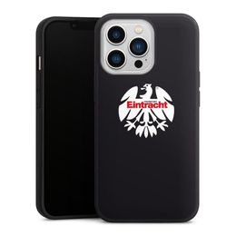 DeinDesign iPhone 13 Pro Handy Premium Silikon H&uuml;lle Handyh&uuml;lle schwarz Case Eagle Retro Logo Silikon Premium Case