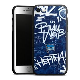 DeinDesign iPhone SE (2022) Handy Premium Silikon H&uuml;lle Handyh&uuml;lle schwarz Case Hertha Bsc Official Licensed Product Graffiti Silikon Premium Case