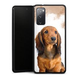DeinDesign Galaxy S20 FE Handy Silikon H&uuml;lle Case schwarz Handyh&uuml;lle Dog Dachshund Pet