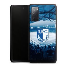 DeinDesign Galaxy S20 FE 5G Handy Premium Silikon H&uuml;lle Handyh&uuml;lle schwarz Case 1. Fc Magdeburg Stadium 1. Fcm Silikon Premium Case