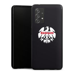 DeinDesign Galaxy A52s 5G Handy Silikon H&uuml;lle Case schwarz Handyh&uuml;lle Eagle Logo Retro