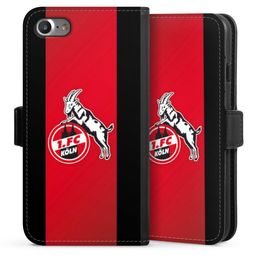 DeinDesign iPhone SE (2022) Handy Klapph&uuml;lle Handyh&uuml;lle aus Kunst Leder schwarz Flip Case Official Licensed Product Billy Goat Hennes 1. Fc K&ouml;ln Sideflip mit 