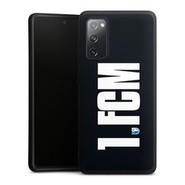 DeinDesign Galaxy S20 FE Handy Premium Silikon H&uuml;lle Handyh&uuml;lle schwarz Case Official Licensed Product 1. Fcm 1. Fc Magdeburg Silikon Premium Case