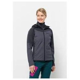 Outdoorjacke Jack Wolfskin "BRISSTAL HOODY W" Gr. XS (34), grau (dolphin) Damen Jacken