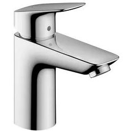 Waschtischarmatur Hansgrohe "Logis" Armaturen Gr. H/T: 16,4cm x 14,3cm, silberfarben (chrom) 10cm, mit Push-Open Ablaufgarnitur, chrom