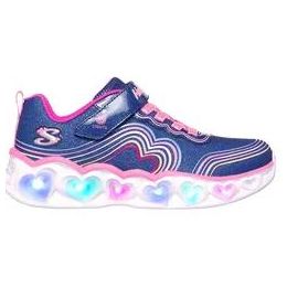 Sneaker Skechers "HEART LIGHTS" Gr. 34, bunt (navy-multi) Kinder Schuhe Freizeitschuh, Klettschuh, Blinkschuh mit buntem Regenbogen Stitching