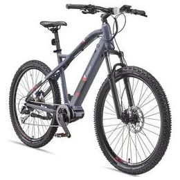 E-Bike Telefunken "Aufsteiger M925" E-Bikes Gr. 50cm, 27,5 Zoll (69,85cm), grau (graphit, grau) Pedelec, Elektrofahrrad für Damen u. Herren, MTB