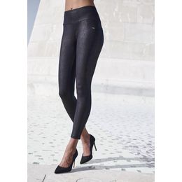 Lascana Leggings schwarz Gr. 32/34 für Damen. Mit Allover-Druck. Schmal