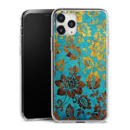 DeinDesign iPhone 11 Pro Max Handy Silikon H&uuml;lle Case transparent Handyh&uuml;lle Flowers Ornament Vintage Silikon Case