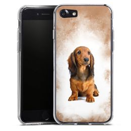 DeinDesign iPhone SE (2020) Handy Silikon H&uuml;lle Case transparent Handyh&uuml;lle Pet Dachshund Dog Silikon Case