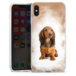 DeinDesign iPhone Xs Max Handy Silikon H&uuml;lle Case transparent Handyh&uuml;lle Pet Dachshund Dog Silikon Case