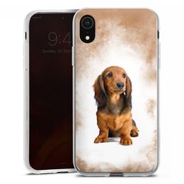 DeinDesign iPhone Xr Handy Silikon H&uuml;lle Case transparent Handyh&uuml;lle Pet Dachshund Dog Silikon Case