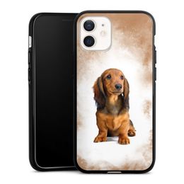 DeinDesign iPhone 12 mini Handy Silikon H&uuml;lle Case schwarz Handyh&uuml;lle Pet Dachshund Dog