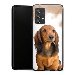 DeinDesign Galaxy A52 Handy Silikon H&uuml;lle Case schwarz Handyh&uuml;lle Pet Dachshund Dog