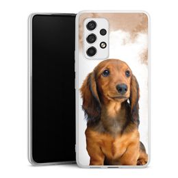 DeinDesign Galaxy A53 5G Handy Silikon H&uuml;lle Case transparent Handyh&uuml;lle Dog Dachshund Pet Silikon Case