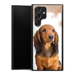 DeinDesign Galaxy S22 Ultra Handy Silikon H&uuml;lle Case schwarz Handyh&uuml;lle Pet Dachshund Dog