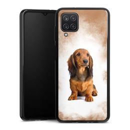 DeinDesign Galaxy A12 Handy Silikon H&uuml;lle Case schwarz Handyh&uuml;lle Dog Dachshund Pet