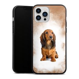 DeinDesign iPhone 13 Pro Max Handy Silikon H&uuml;lle Case schwarz Handyh&uuml;lle Pet Dachshund Dog