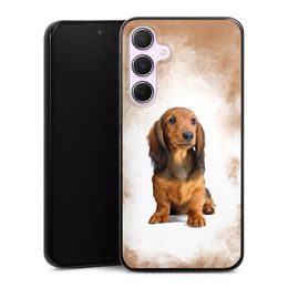 DeinDesign Galaxy A55 5G Handy Silikon H&uuml;lle Case schwarz Handyh&uuml;lle Pet Dachshund Dog