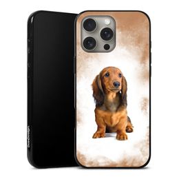 DeinDesign iPhone 16 Pro Max Handy Silikon H&uuml;lle Case schwarz Handyh&uuml;lle Pet Dachshund Dog