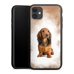 DeinDesign iPhone 11 Handy Premium Silikon H&uuml;lle Handyh&uuml;lle schwarz Case Dachshund Dog Pet Silikon Premium Case