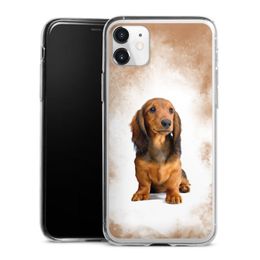 DeinDesign iPhone 11 Handy Slim Case Silikon Handyh&uuml;lle transparent H&uuml;lle extra d&uuml;nn Dachshund Dog Pet Silikon Slim Case