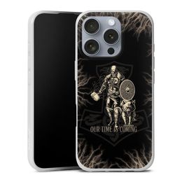 DeinDesign iPhone 16 Pro Handy Silikon H&uuml;lle Case wei&szlig; Handyh&uuml;lle Wikinger Vikings Tv Show Designs Silikon Case