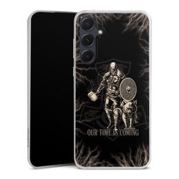 DeinDesign Galaxy A55 5G Handy Slim Case Silikon Handyh&uuml;lle transparent H&uuml;lle extra d&uuml;nn Tv Show Designs Wikinger Vikings Silikon Slim Case