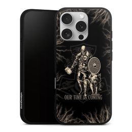 DeinDesign iPhone 16 Pro Handy Premium Silikon H&uuml;lle Handyh&uuml;lle schwarz Case Wikinger Vikings Tv Show Designs Silikon Premium Case