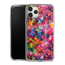 DeinDesign iPhone 11 Pro Max Handy Silikon H&uuml;lle Case transparent Handyh&uuml;lle Water Colour Colourful Points Silikon Case