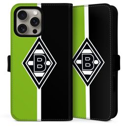 DeinDesign iPhone 16 Pro Handy Klapph&uuml;lle Handyh&uuml;lle aus Kunst Leder schwarz Flip Case Borussia M&ouml;nchengladbach Gladbach Bundesliga Sideflip mit Lasche