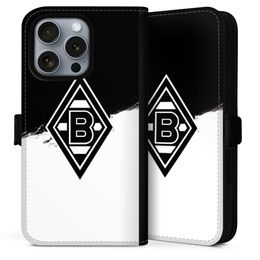 DeinDesign iPhone 16 Pro Max Handy Klapph&uuml;lle Handyh&uuml;lle aus Kunst Leder schwarz Flip Case Bmg Borussia M&ouml;nchengladbach Gladbach Sideflip mit Lasche