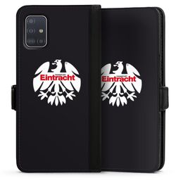 DeinDesign Galaxy A51 Handy Klapph&uuml;lle Handyh&uuml;lle aus Kunst Leder schwarz Flip Case Eagle Retro Logo Sideflip mit Lasche