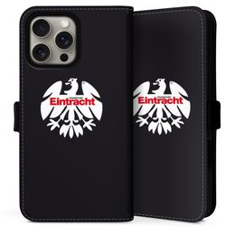DeinDesign iPhone 16 Pro Handy Klapph&uuml;lle Handyh&uuml;lle aus Kunst Leder schwarz Flip Case Eagle Retro Logo Sideflip mit Lasche