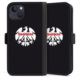 DeinDesign iPhone 13 Handy Klapph&uuml;lle Handyh&uuml;lle aus Kunst Leder schwarz Flip Case Eagle Retro Logo Sideflip mit Lasche