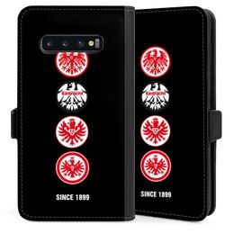 DeinDesign Galaxy S10 Plus Handy Klapph&uuml;lle Handyh&uuml;lle aus Kunst Leder schwarz Flip Case Eintracht Frankfurt Soccer Sge Sideflip mit Lasche