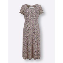 WITT Damen Jerseykleid mit R&uuml;cken-Ausschnitt, anthrazit-bedruckt, Gr&ouml;&szlig;e 40
